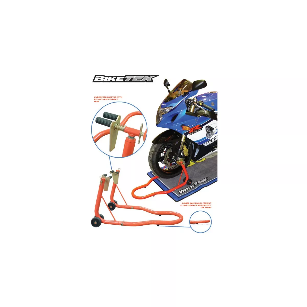 Béquille de stand moto AVANT - BikeTek séries 3 - Tech2Roo