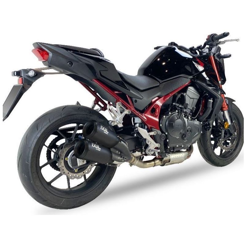 Silencieux double IXIL Slip-On Inox laqué noir pour Honda CB750 Hornet 2023 et + - Tech2Roo