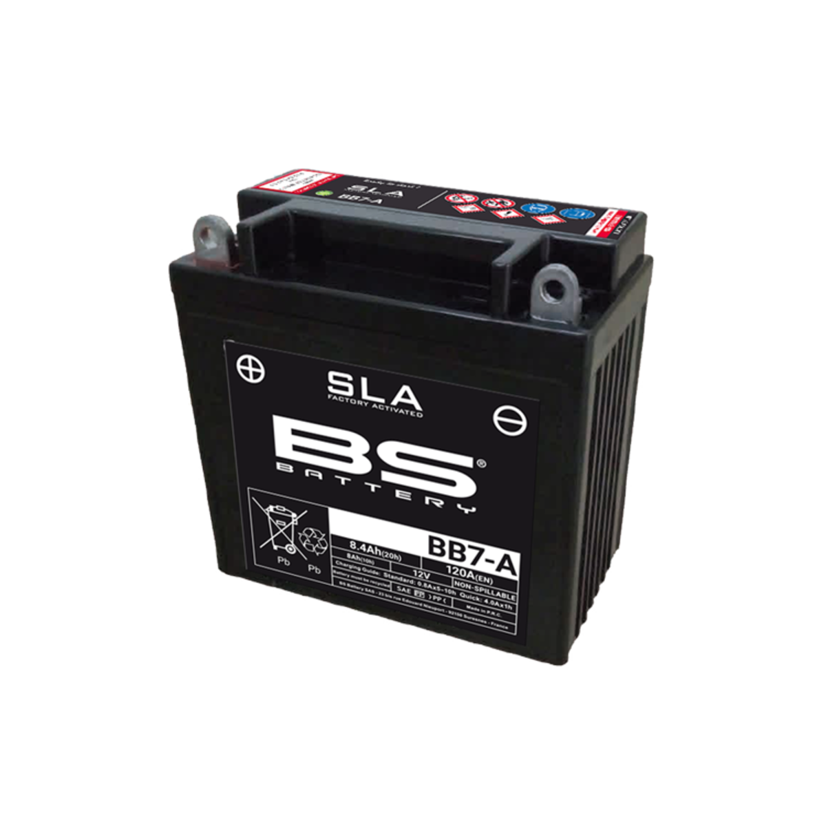Batterie BS BATTERY SLA sans entretien activée usine - BB7-A - Tech2Roo