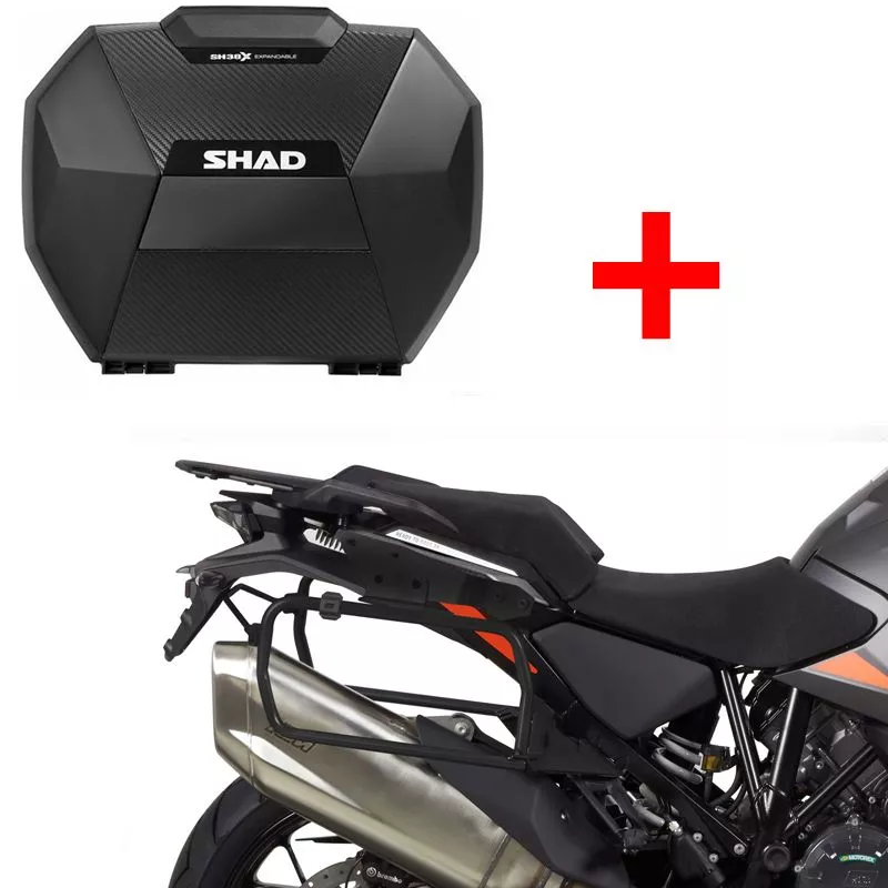Pack valises Shad SH38X carbone + supports 4P pour KTM 1290 Super ...