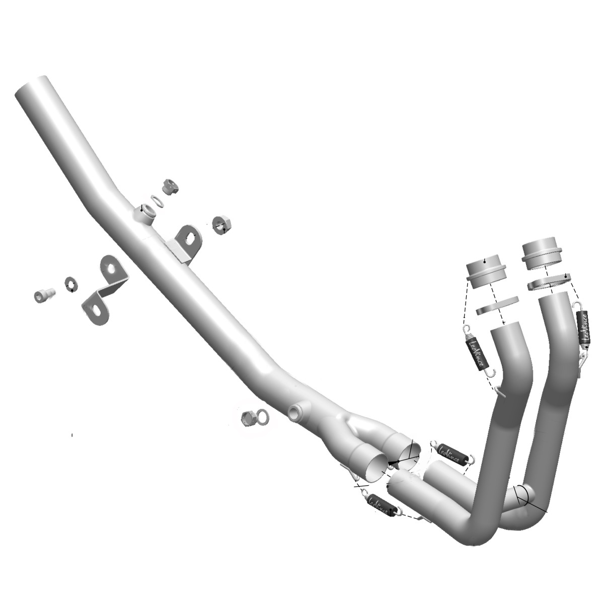 Tube collecteur racing 80038 pour échappement LeoVince et origine ...