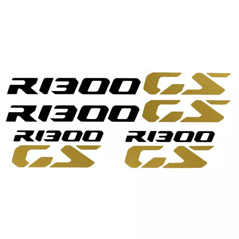 Kit déco stickers Pyramid BRA0402 Noir et or, lot de 4 - BMW R1300GS ...