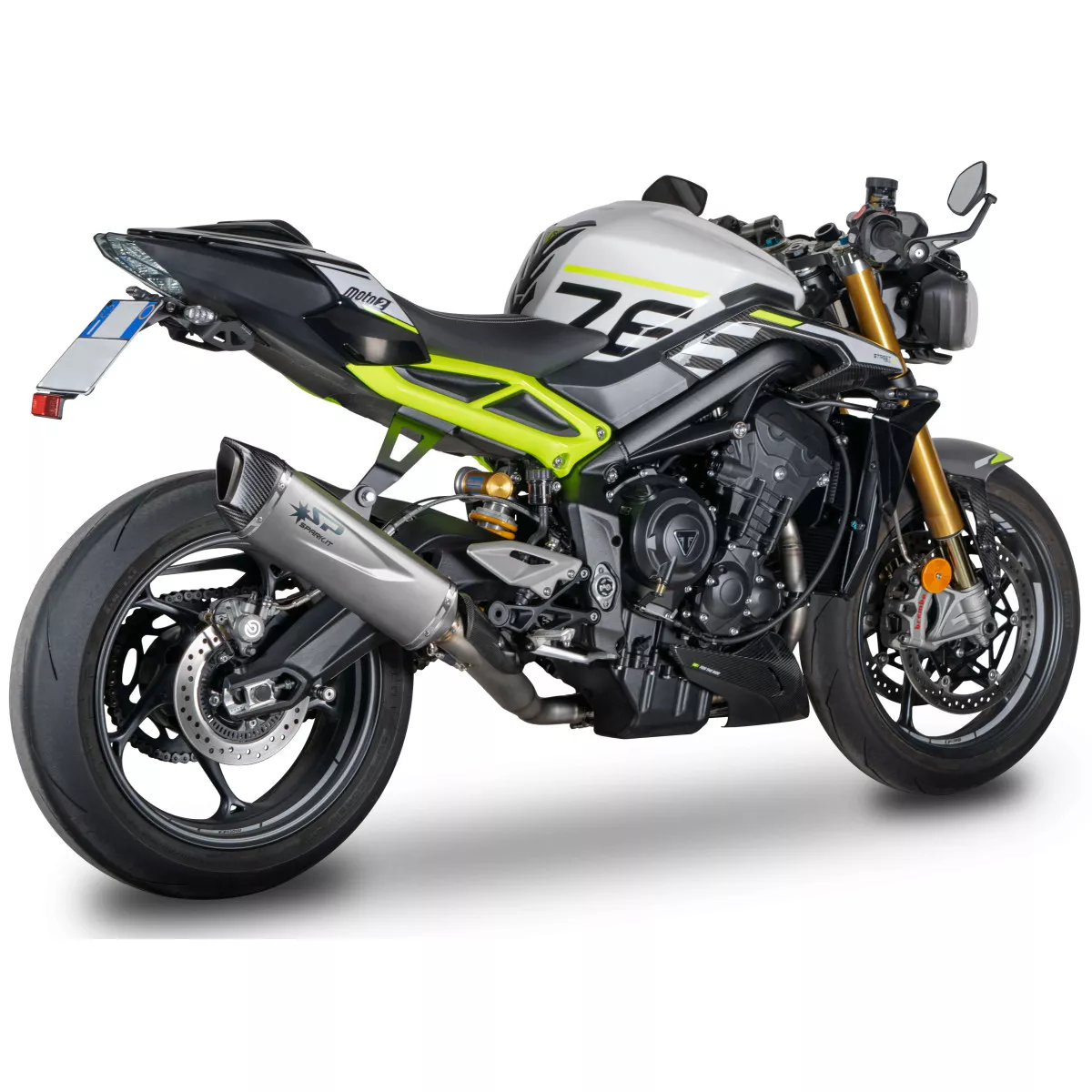 Demi-ligne racing Spark, silencieux FORCE Evo titane long + raccord ...