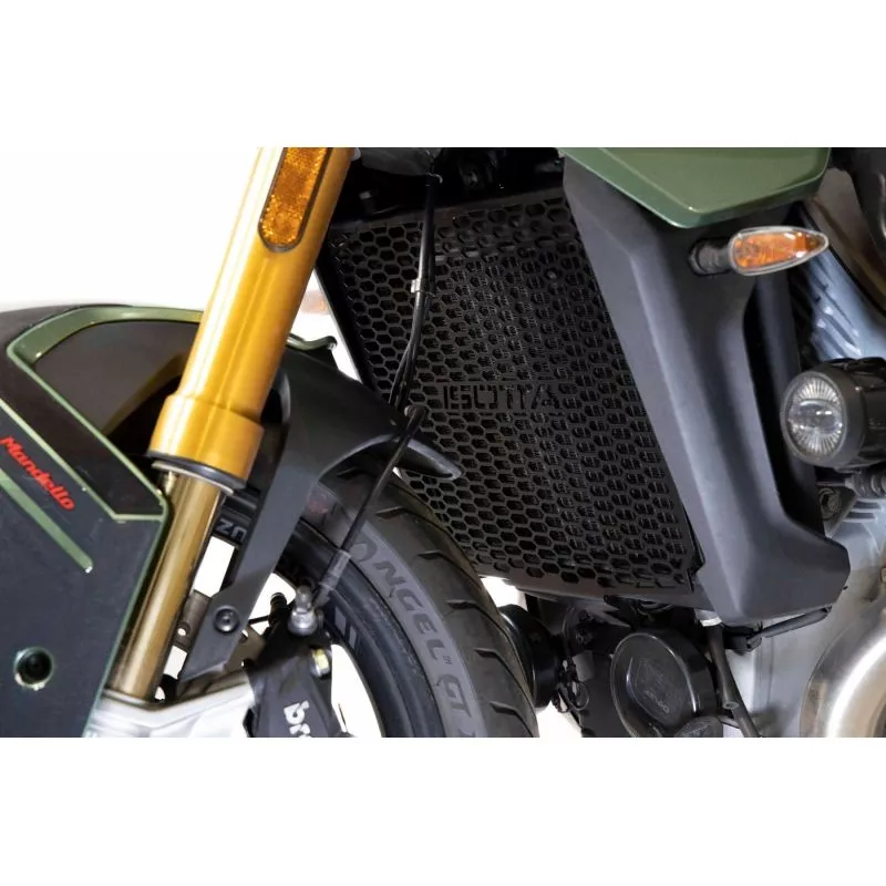 Grille de protection de radiateur Isotta en aluminium noir - Moto Guzzi ...