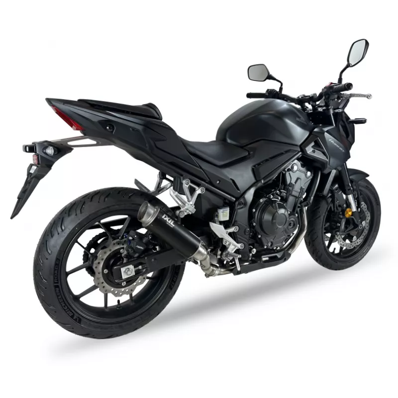 Silencieux IXIL GP Design noir Honda CB 500 Hornet, NX 500 et CBR 500 2024 et + - Tech2Roo